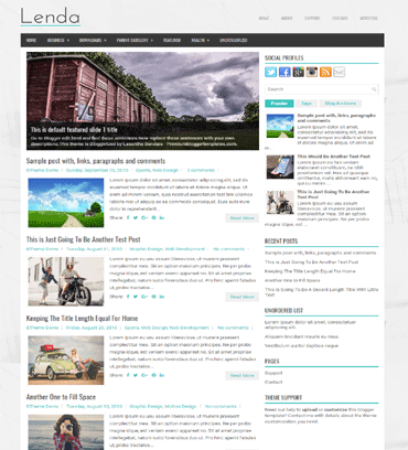 Lenda Clean Responsive Magazine Blogger Template
